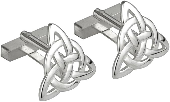 Amazon.com: Trinity Knot Cufflinks Rhodium Plated Made in Ireland: Cuff ...