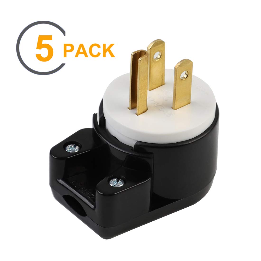 Snapklik.com : (5xPCS) Right Angle Nema 5-15P 15A 125V AC Plug, ETL ...