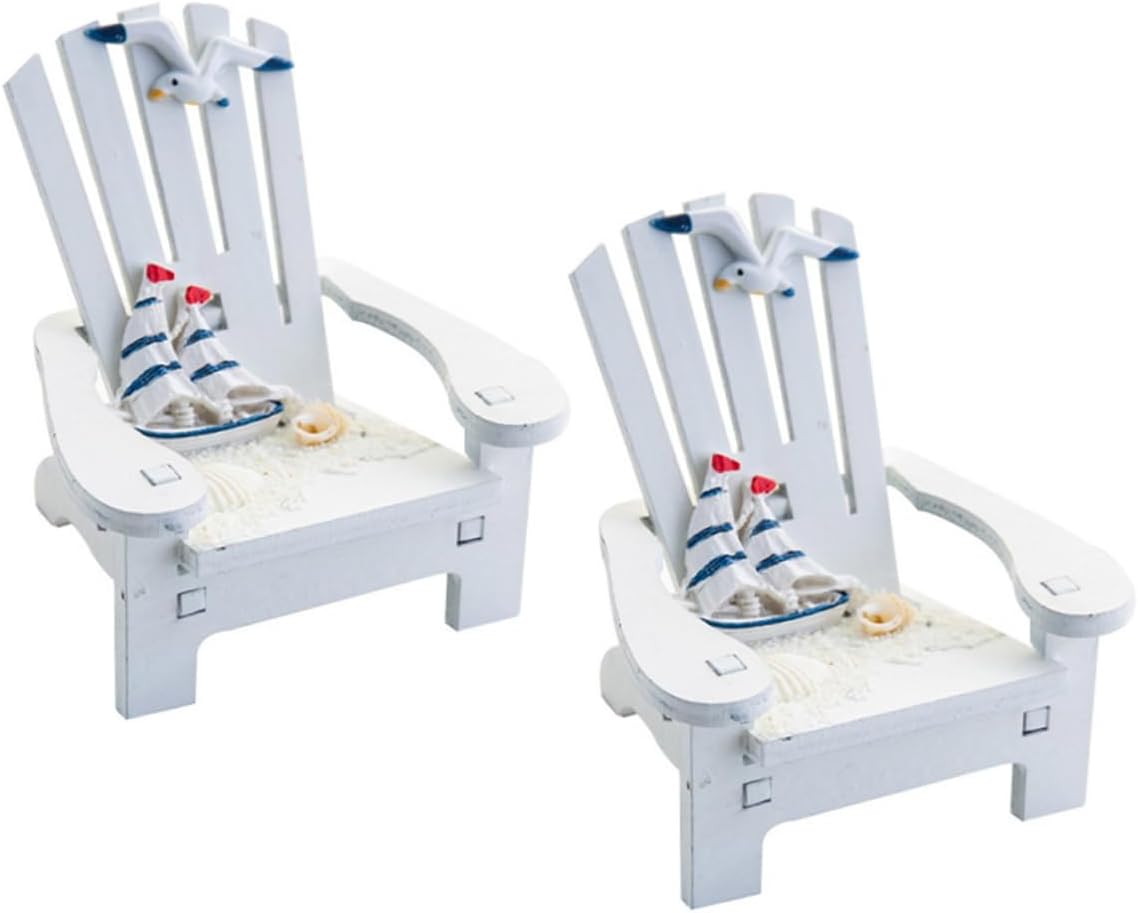 Amazon.com: KOMBIUDA Mini Beach Chairs 2 Pack Handmade Wooden ...