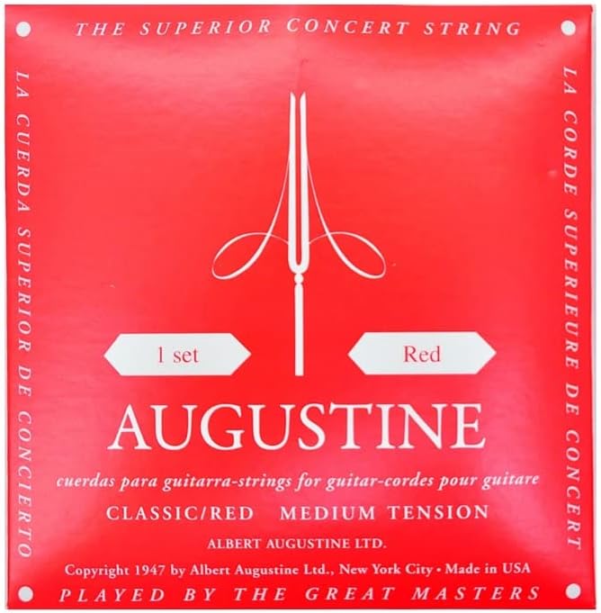 Amazon.co.jp: AUGUSTINE (オーガスチン) RED/ミディアムテンション ナイロン・クラシック弦 : 楽器・音響機器