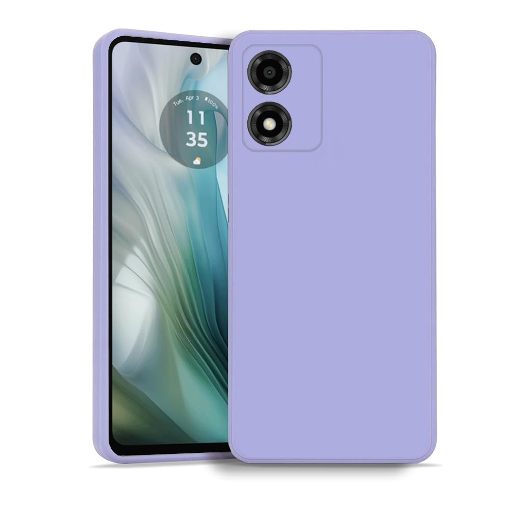 KRUSKY Liquid Silicone Case for Motorola Moto E14/G04/G04S, Soft Gel Rubber Anti-scratch ...