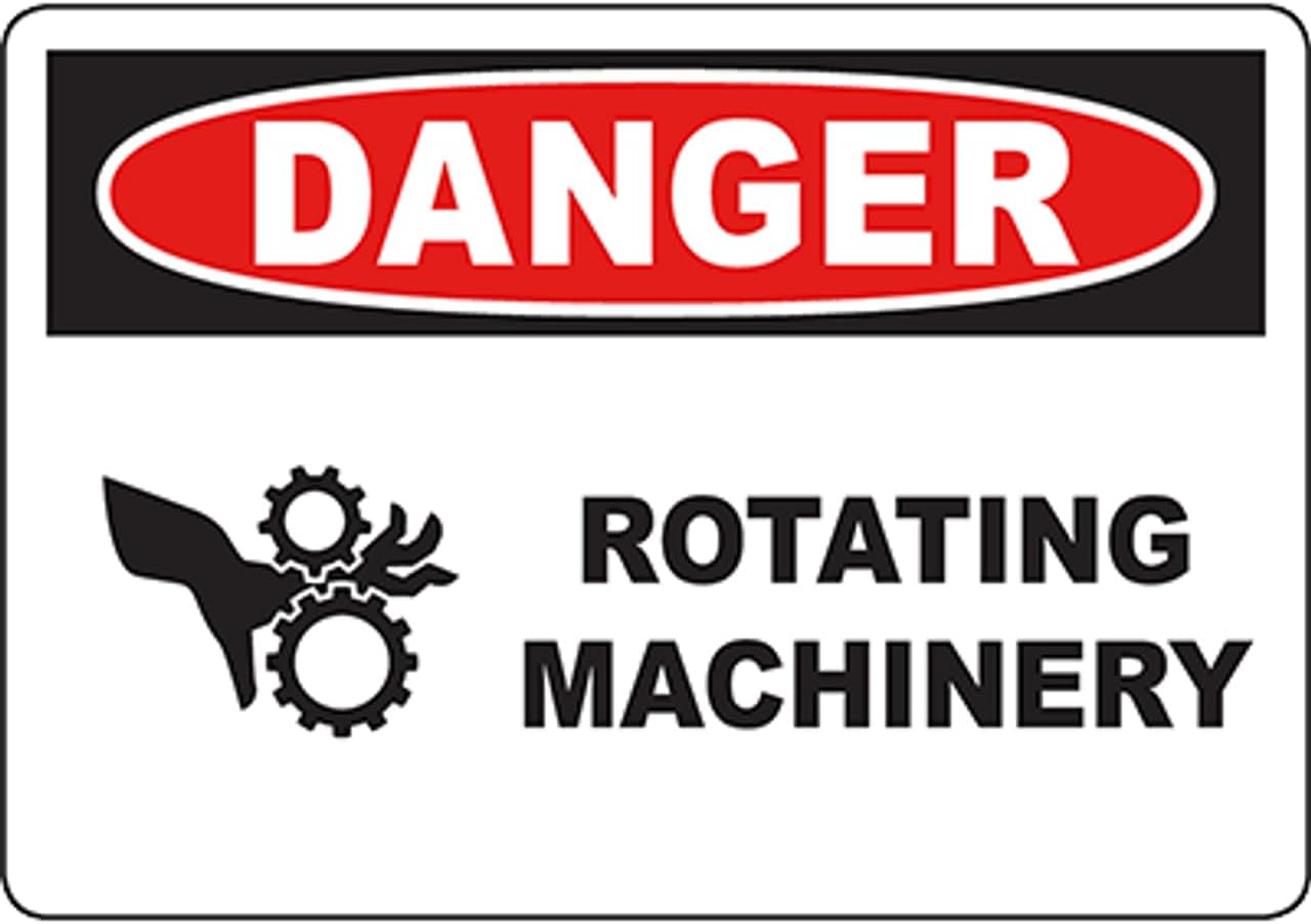 Amazon.com: DANGER Rotating Machinery Sign Metal Sign 12x16 Inch Notice ...