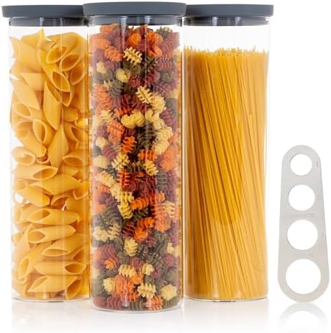 Amazon.com: Tall Clear Spaghetti Pasta Container Storage With Lid-2 Pk ...