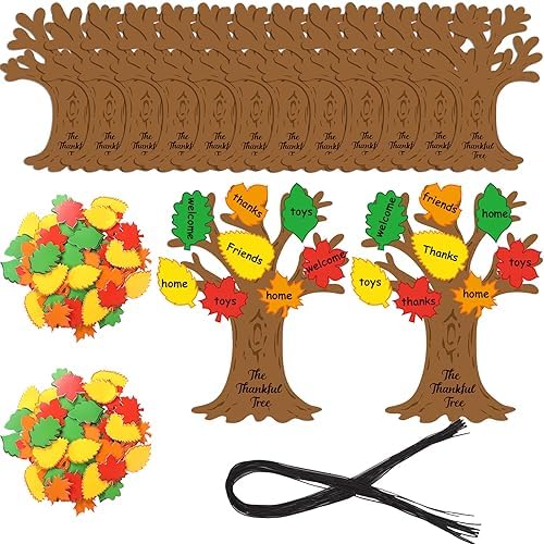 Amazon.com: Fall Tree of Thanks Craft Kit Felt Fall Decorations Fall ...