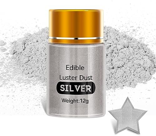 Amazon.com : PAVADOR Edible Luster Dust,Silver Luster Dust 12g Food ...