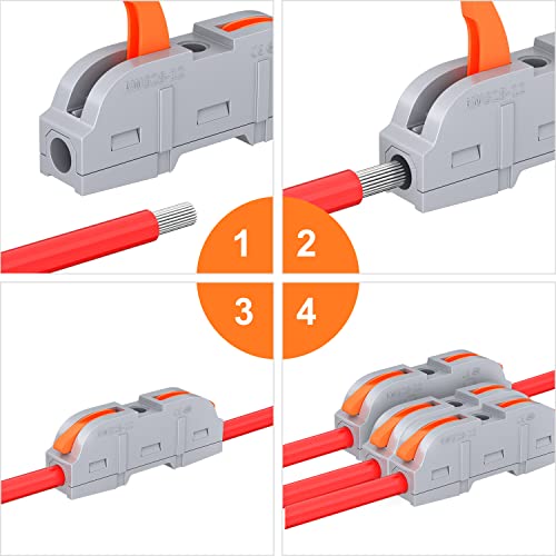 Snapklik.com : 60pcs Lever Wire Connectors Push-in, 1 To 1 Inline ...