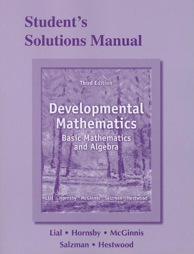 Buy Student's Solutions Manual for Developmental Mathematics: Basic ...