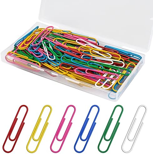 Amazon.com : Luney 100PCS Paperclips, 2 Inch Colored Large Paper Clips ...