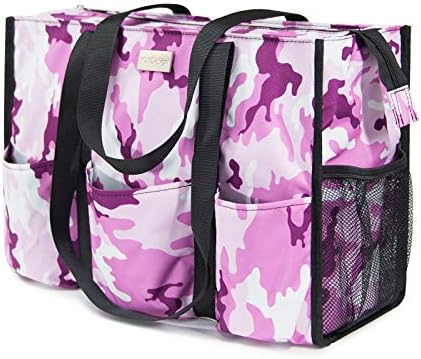 Pursetti Zip-Top Organizing Utility Tote Bag with Multiple Exterior ...