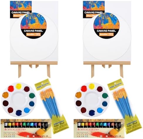 Amazon.com: 52 Piece Acrylic Paint Canvas Set, Professional Painting ...