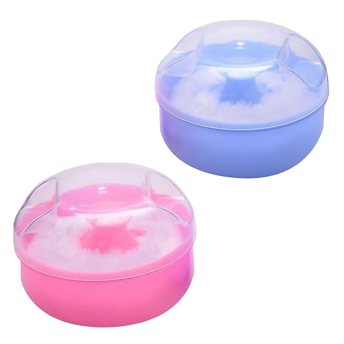 Amazon.com : 2 Pcs Baby Powder Puff Box, After Baby Body Powder Puff ...