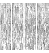 Amazon.com: KatchOn, XtraLarge Wavy Silver Backdrop Curtain - Pack of 2 ...