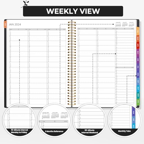 Snapklik.com : GNL Appointment Book 2024, Quarter-Hourly, Weekly ...