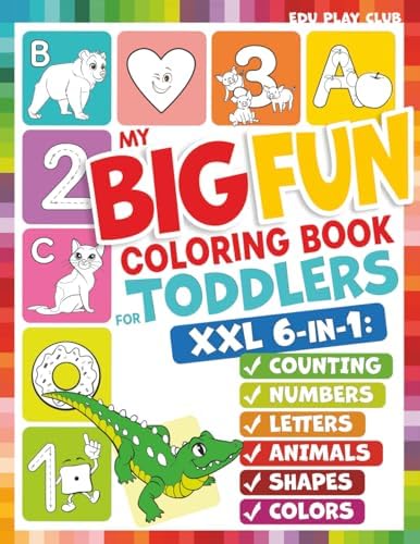 Amazon.com: My Big Fun Coloring Book for Toddlers to Learn the Animals ...