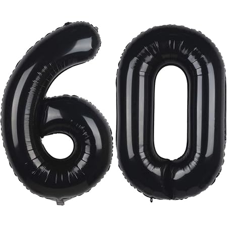 Amazon.com: GOER 42 Inch Gold Number 60 Balloon,Jumbo Foil Helium ...