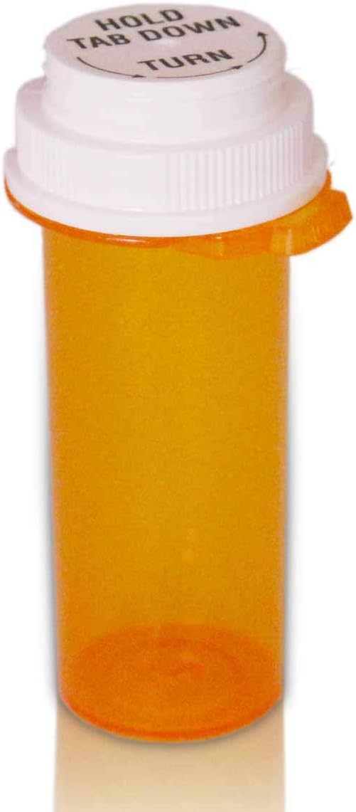 Amazon.com: Pharmacy Vials Touch Down Cap - Reversible Push Down Bottle ...