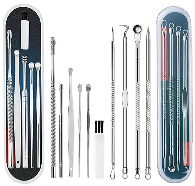 Buy GOLD MAX 6Pcs Ear Pick Earwax Removal Kit and 4Pcs Blackhead Needle ...