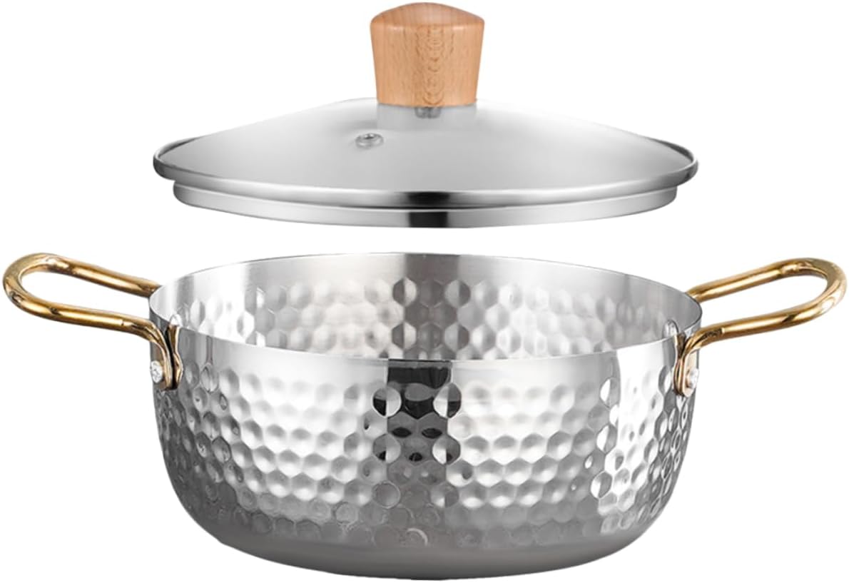 Amazon.com: Stainless Steel Stockpot Ramen Cooker Dual Handle Pot Soup ...
