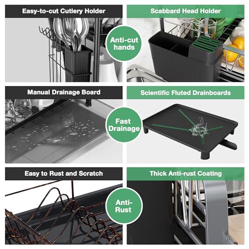 Snapklik.com : Romision Stainless Steel Dish Drying Rack, Dish Racks ...