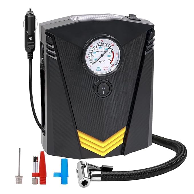 NIVIKAT Car Tyre Inflator CZK-3624 Heavy Duty 12V Portable Electric Air ...