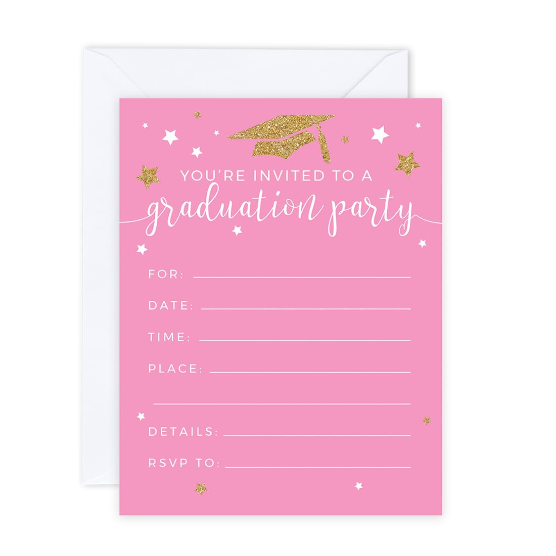 Amazon.com : Andaz Press Gold Glittering and Pink Graduation ...