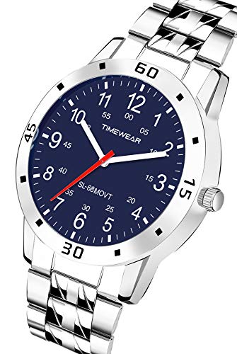 Buy TIMEWEAR Analog Blue Number Dial Stainless Steel Strap Watch for ...