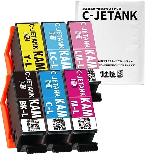 Amazon.co.jp: C-JETANK エプソン用 インクカートリッジ KAM-6CL-L 「 かめ 」 新互換インク 最新ICチップ QR WEB説明書付き 残量表示あり [インクの ...