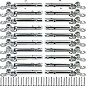 Iutuuk 1/8" Swageless Left & Right Thread Tensioners 10 Pairs, 1/8 ...