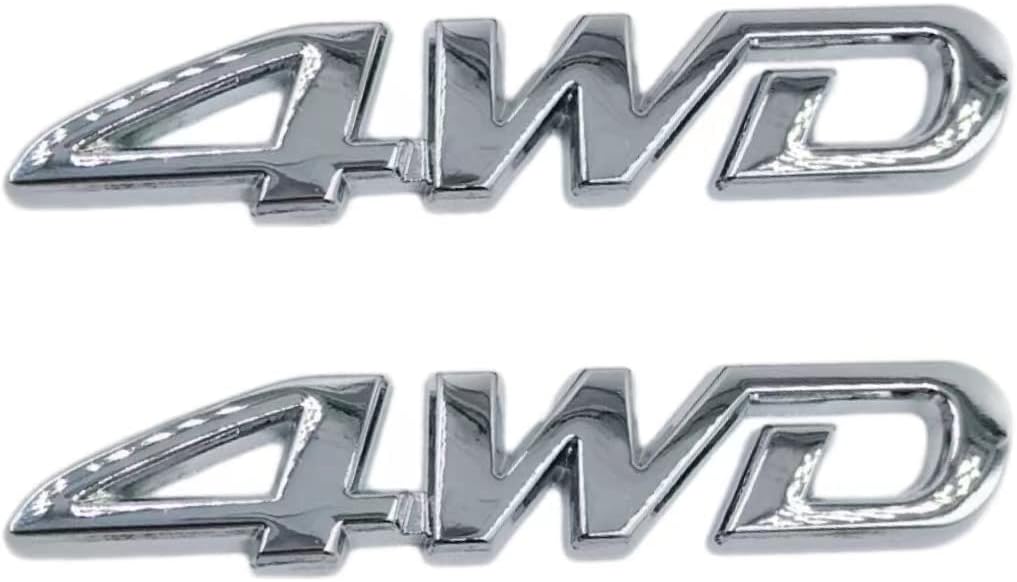 Amazon.com: 2 PCS New 3D Zinc Alloy Chrome 4WD Rear Chrome Emblem Logo ...