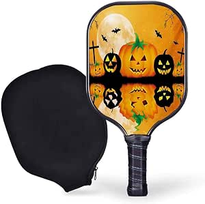 Halloween Pickleball Paddle Set,Spooky Carved Halloween Jack o Lantern ...