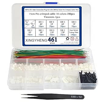 XINGYHENG 160Pcs SH 1mm Connecting Plug Kit with 200Pcs 15cm Pre-Crimped Cable Wire 2/3/4/5/6/7 ...