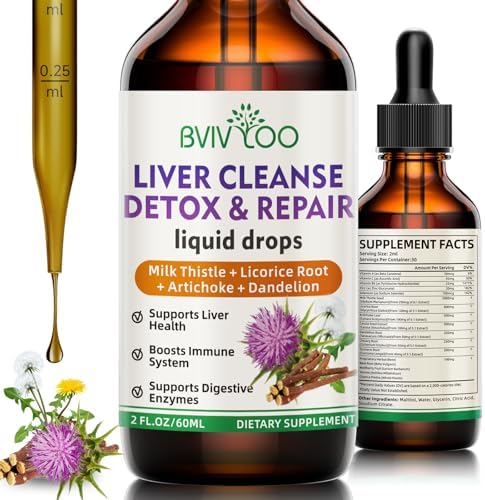 Amazon.com: Liver Cleanse Detox & Repair Liquid Drops - 2000mg Milk ...