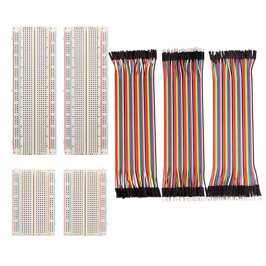 SP Electron Combo pack of 4 Pieces Breadboards Kit with 120 Pieces Jumper Wires for Arduino ...