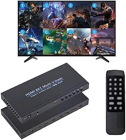 Amazon.com: HDMI Quad MultiViewer 8x1, Seamless Switcher 8 in 1 Out ...