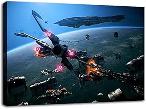Amazon.com: X-wing starfighter Canvas Wall Art Print Poster Bedroom ...