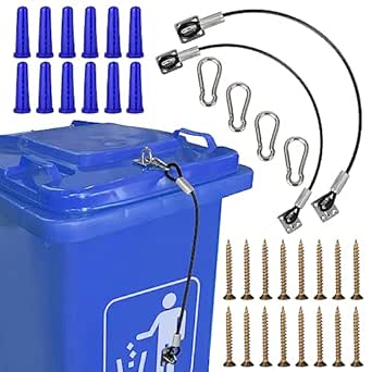 2 Packs Trash Can Lock Metal Universal Lid Lock for Outdoor Garbage ...