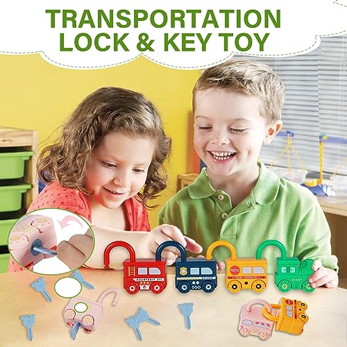 71Nmly Lock and Key Toy Montessori Toys Car,Bus Games for Toddlers ...