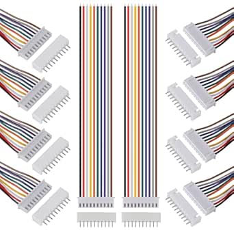 Amazon.com: ACEIRMC 10Pairs JST-XH Connector Kit, XH 2.54mm 10 Pin Header Male and Female ...