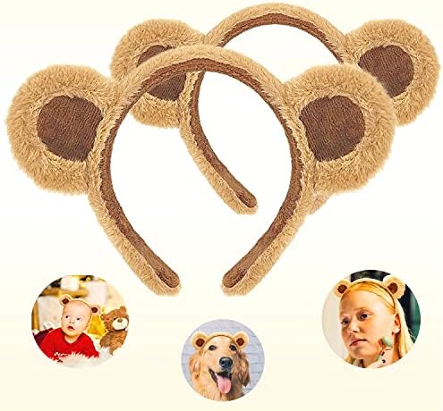 Amazon.com: AEDOVE 2 Pcs Brown Bear Ears Headband Animal Headband Bear ...