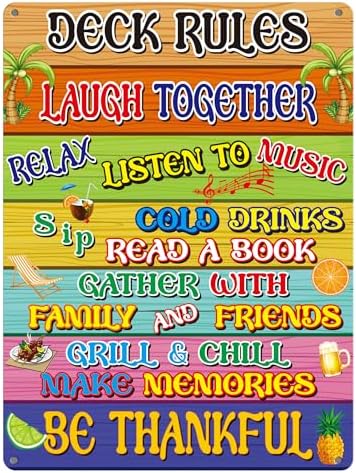 Amazon.com : RattanView Welcome to Our Patio Porch Rules Signs Wood ...