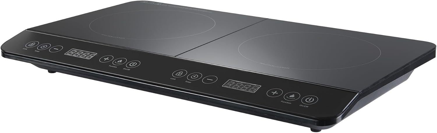 COOKTRON Double Induction Cooktop, 1800W Portable Induction Cooker with ...