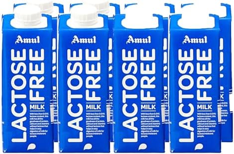 Throni Amul Lactose Free Milk 250 ml with Best Wishes Card (Pack of 8 ...