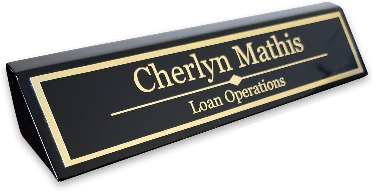 Amazon.com: Custom Desk Wedge Name Plate - Personalized Titles and ...