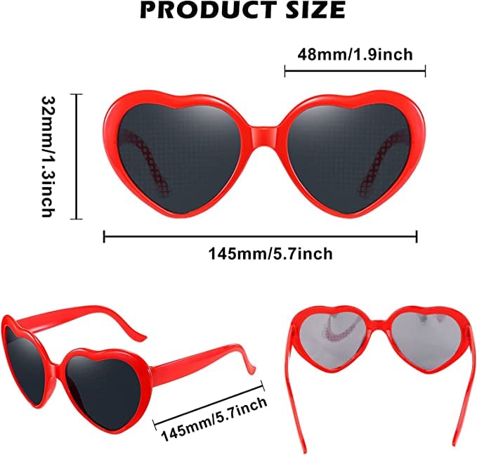 Snapklik.com : 8-Piece Heart Effect Diffraction Glasses: Sheart ...