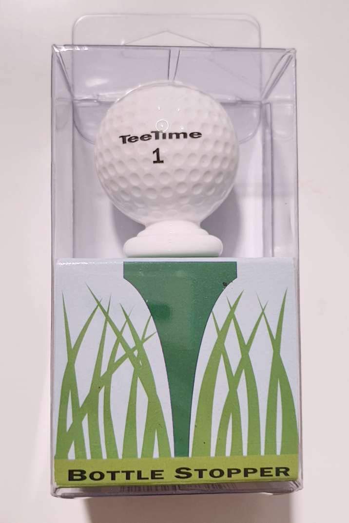 Amazon.com | White Acrylic Golf Ball Stopper - Tee Time: Wine Bottle ...