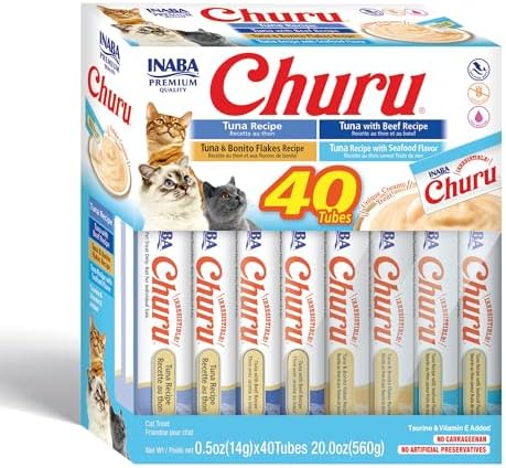 Amazon.com : INABA Churu Cat Treats, Grain-Free, Lickable, Squeezable ...