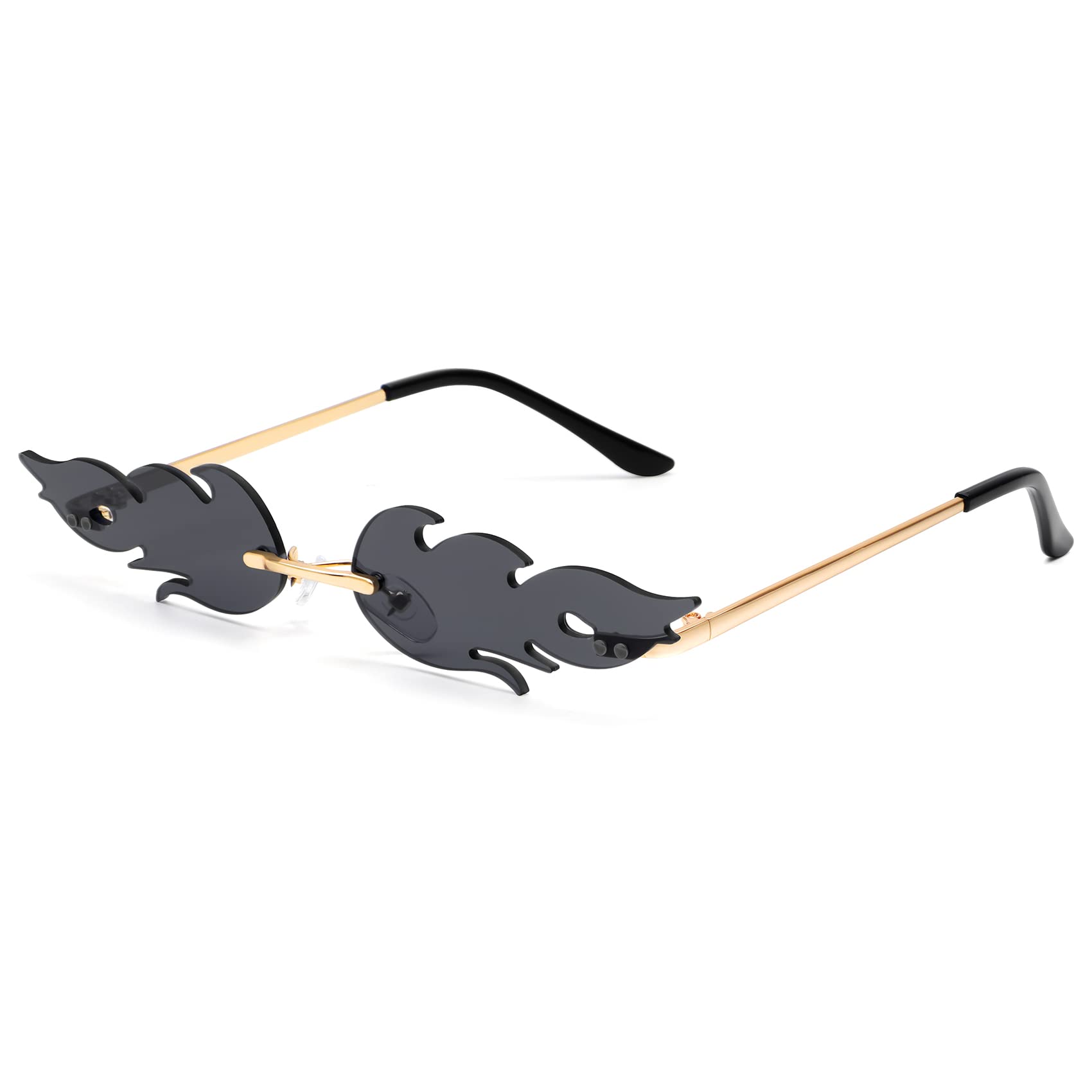Snapklik.com : Fire Flame Sunglasses Rimless Sunglasses Wave Fire ...