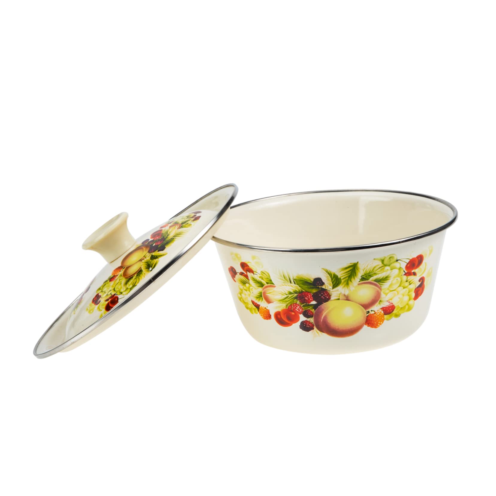 Amazon.com: RORPOIR Enamel Cover Basin Containers with Lids Enamel Soup ...