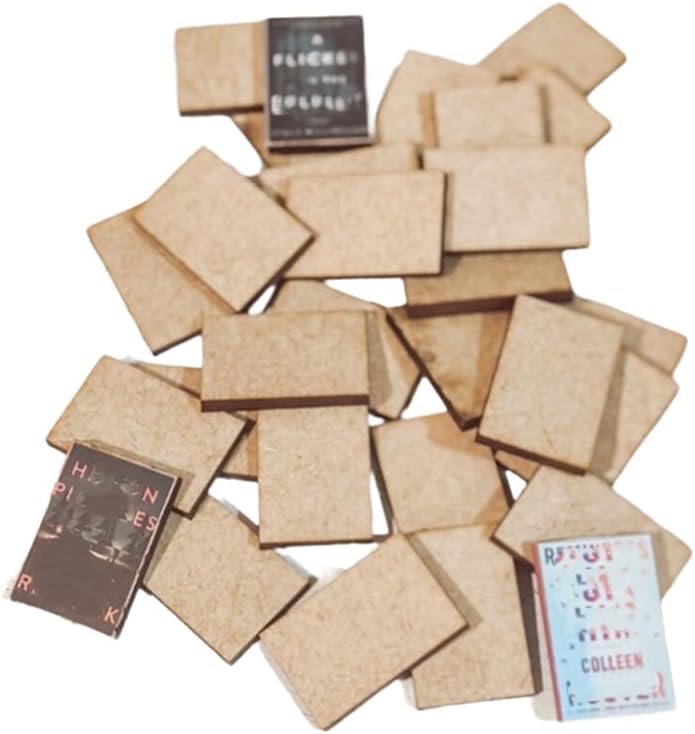 Amazon.com: 50 Pcs Blank Mini Books for Miniature Bookshelf, Wooden ...