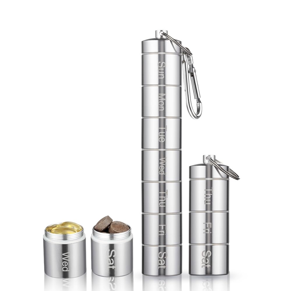 Amazon.com: Metal Moisture Proof Weekly Pill Organizer 7 Day 3 Times a ...